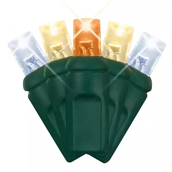 LED Mini Lights 5MM Amber/Warm White/Cool White Green Wire - 6" Spacin ...